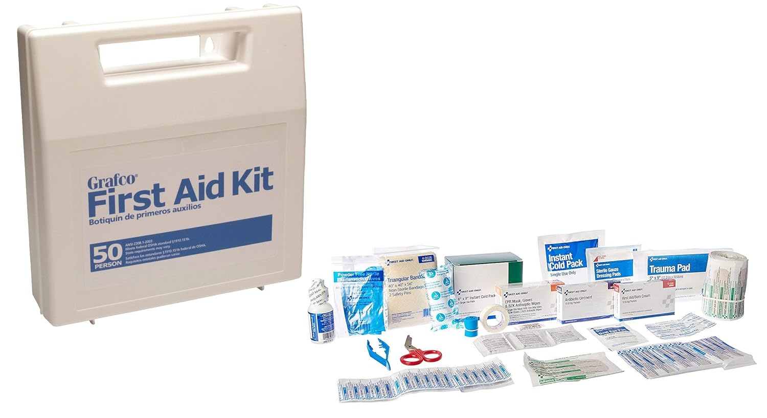 Amazon.com: Grafco 253-Piece First Aid Kit - 50 Person Medical ...