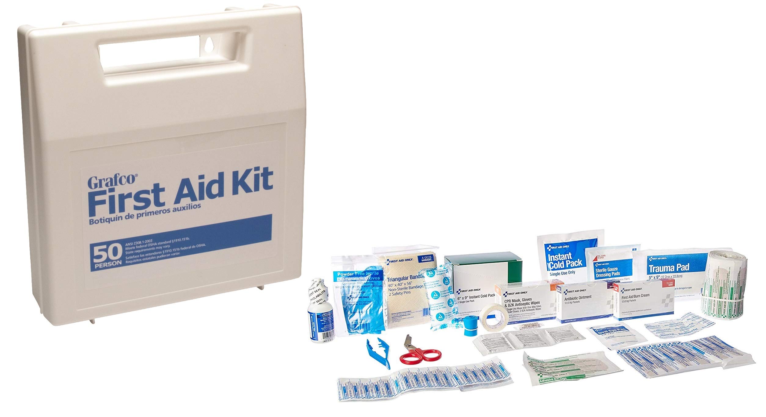 Amazon.com: Grafco 253-Piece First Aid Kit - 50 Person Medical ...