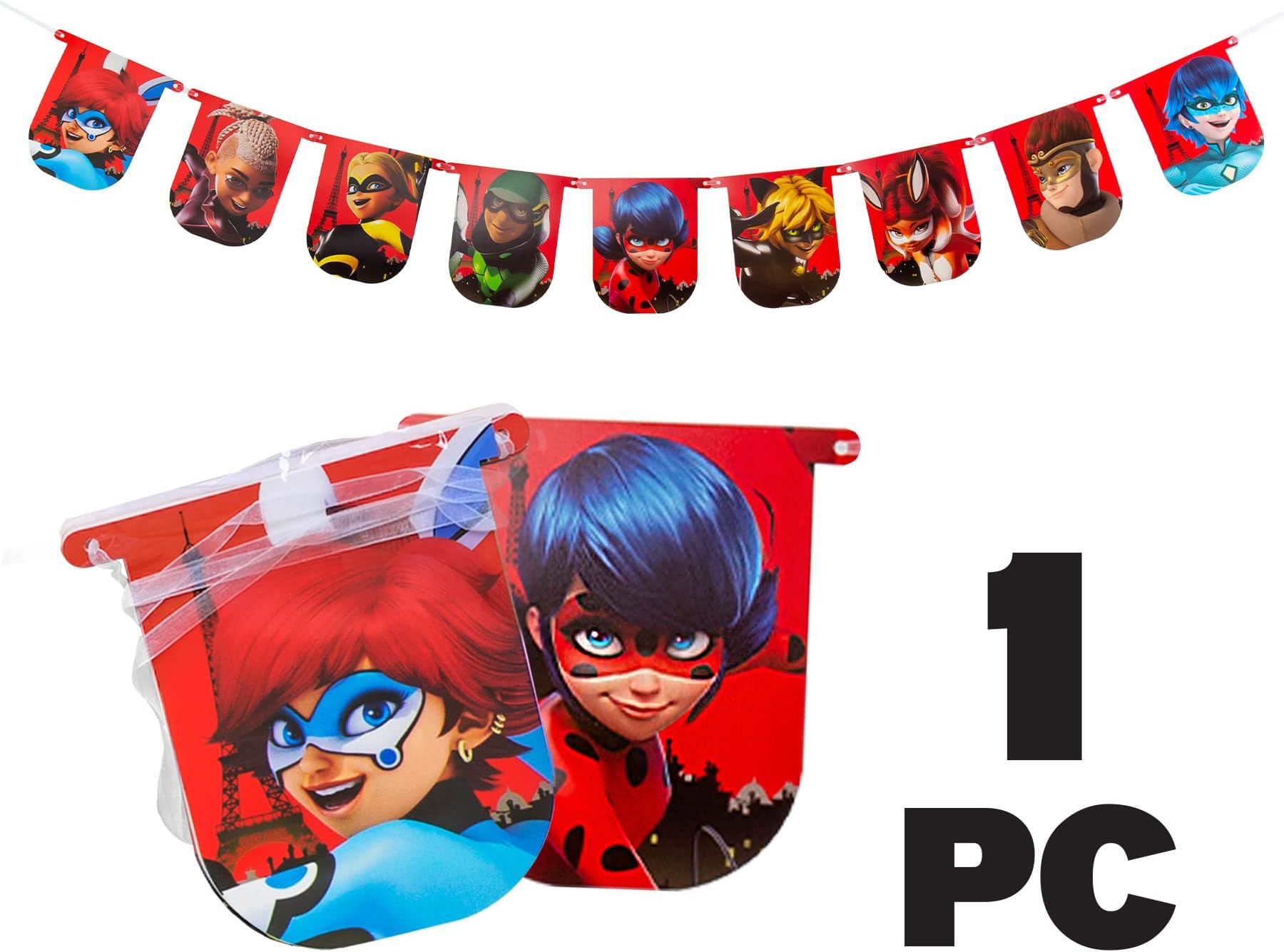 Amazon.com: Miraculous Ladybug Party Banner – 1 Banner - Celebration ...