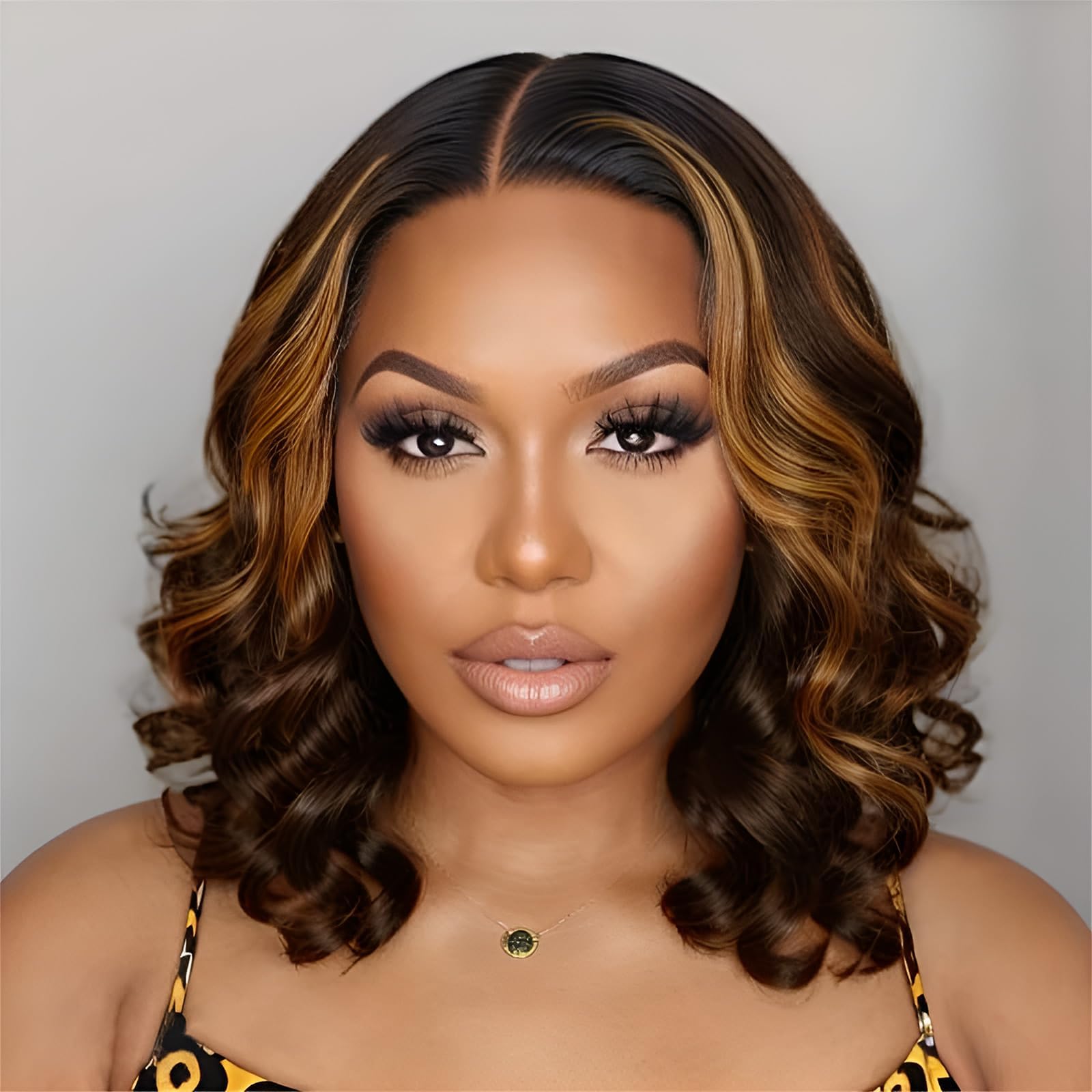 Amazon.com : Tinashe Highlight Bob Wig Human Hair Wear and Go Glueless ...