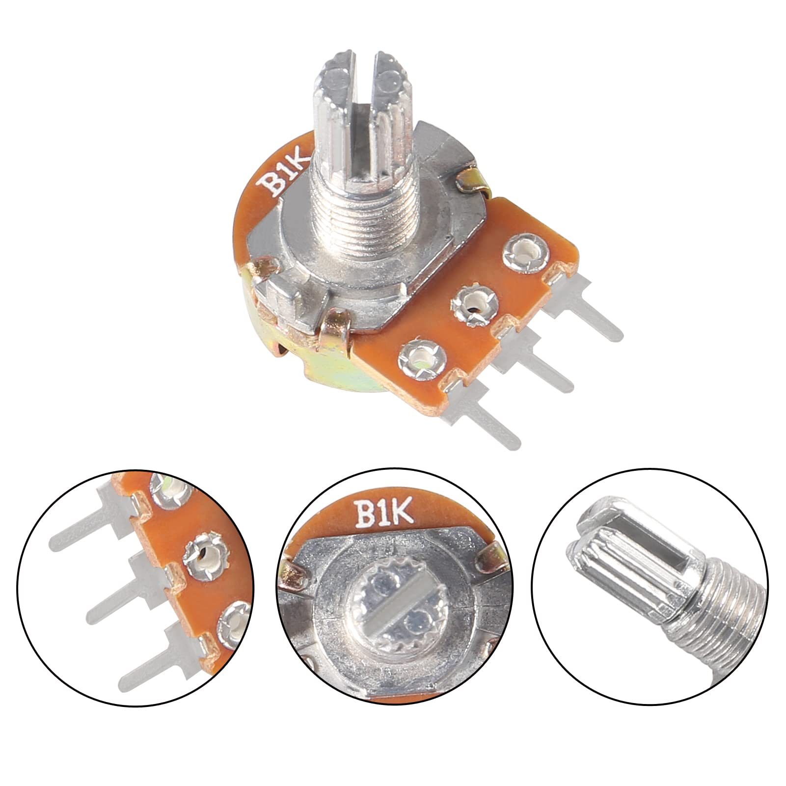 Snapklik.com : AITIAO 25Sets B1K Ohm Knurled Shaft Linear Rotary Taper ...