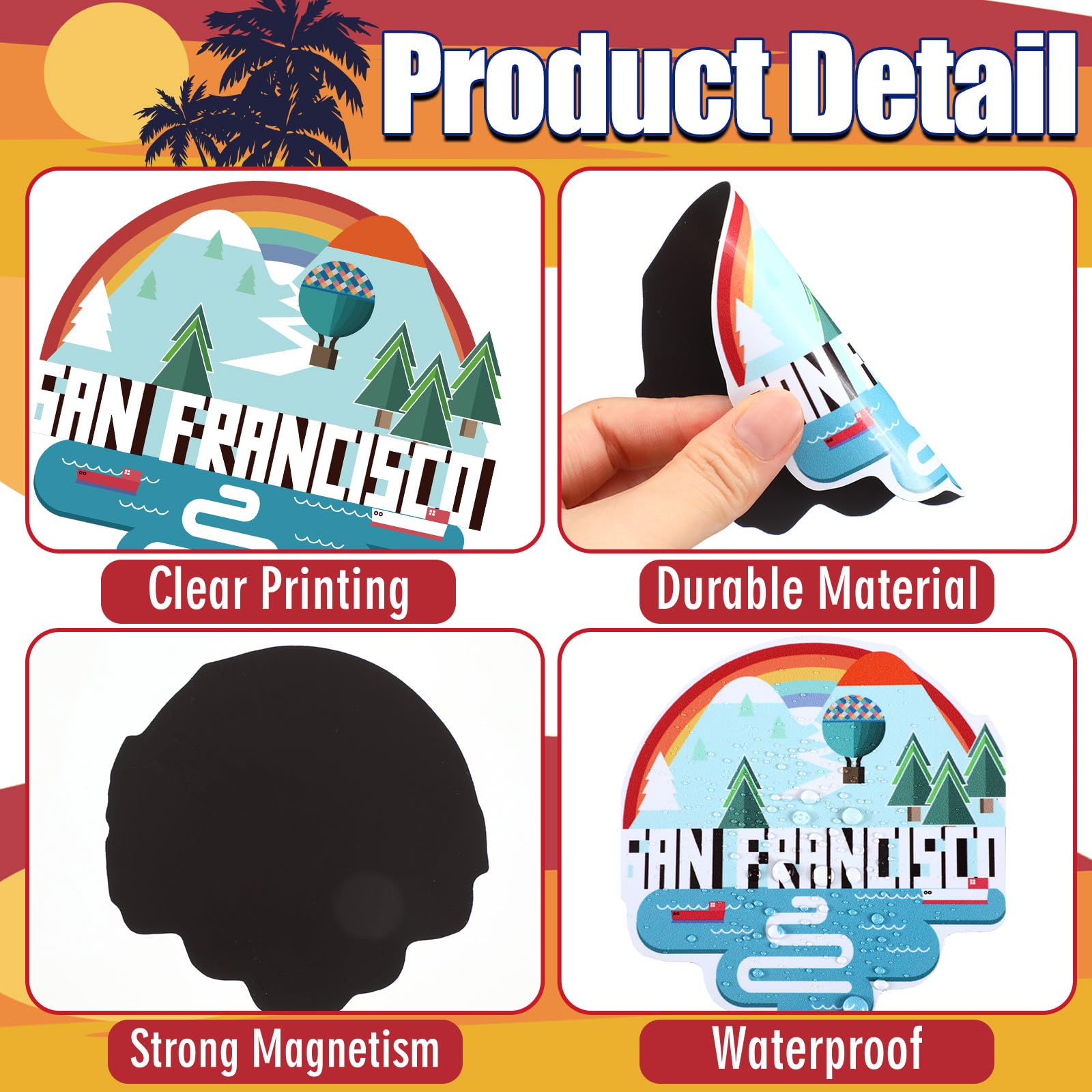 Snapklik.com : 25 Pcs San Francisco Fridge Magnet Magnetic Refrigerator ...
