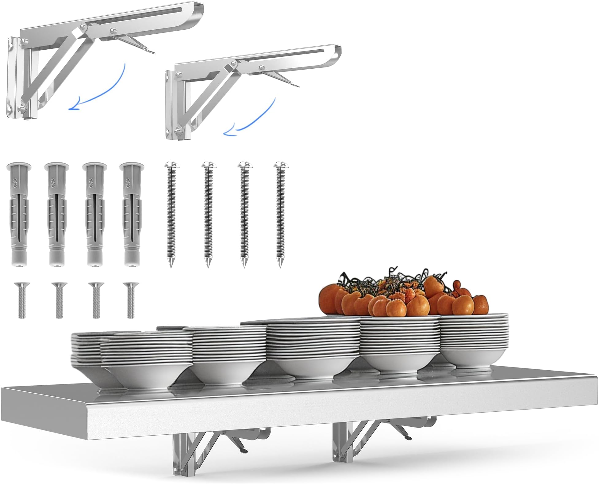 Amazon.com: Concession Shelf- 48L x 12W Inch Stainless Steel Foldable ...