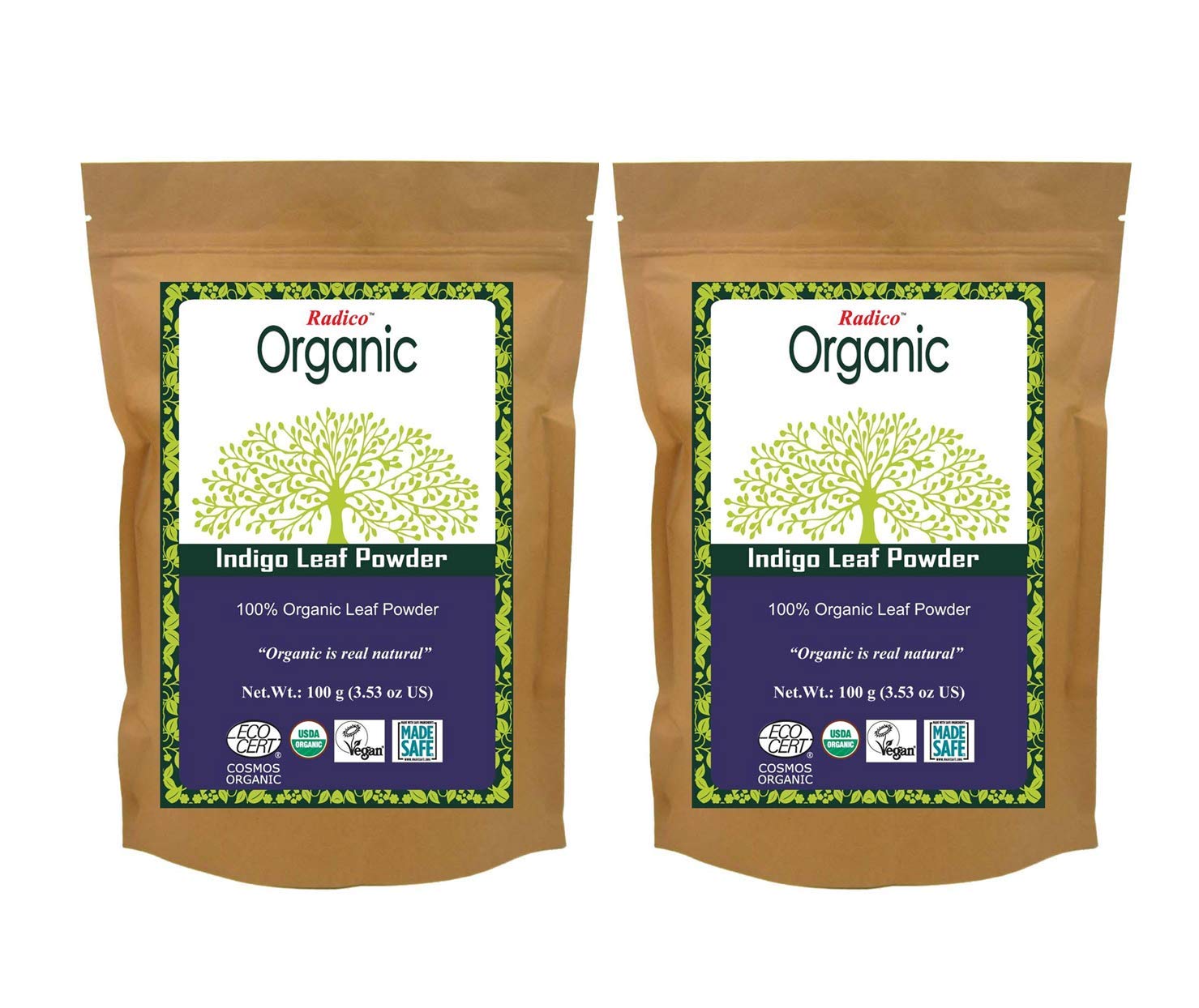 Amazon.com : Radico Colour Me Organic Indigo Powder - Twin Pack(200 G ...