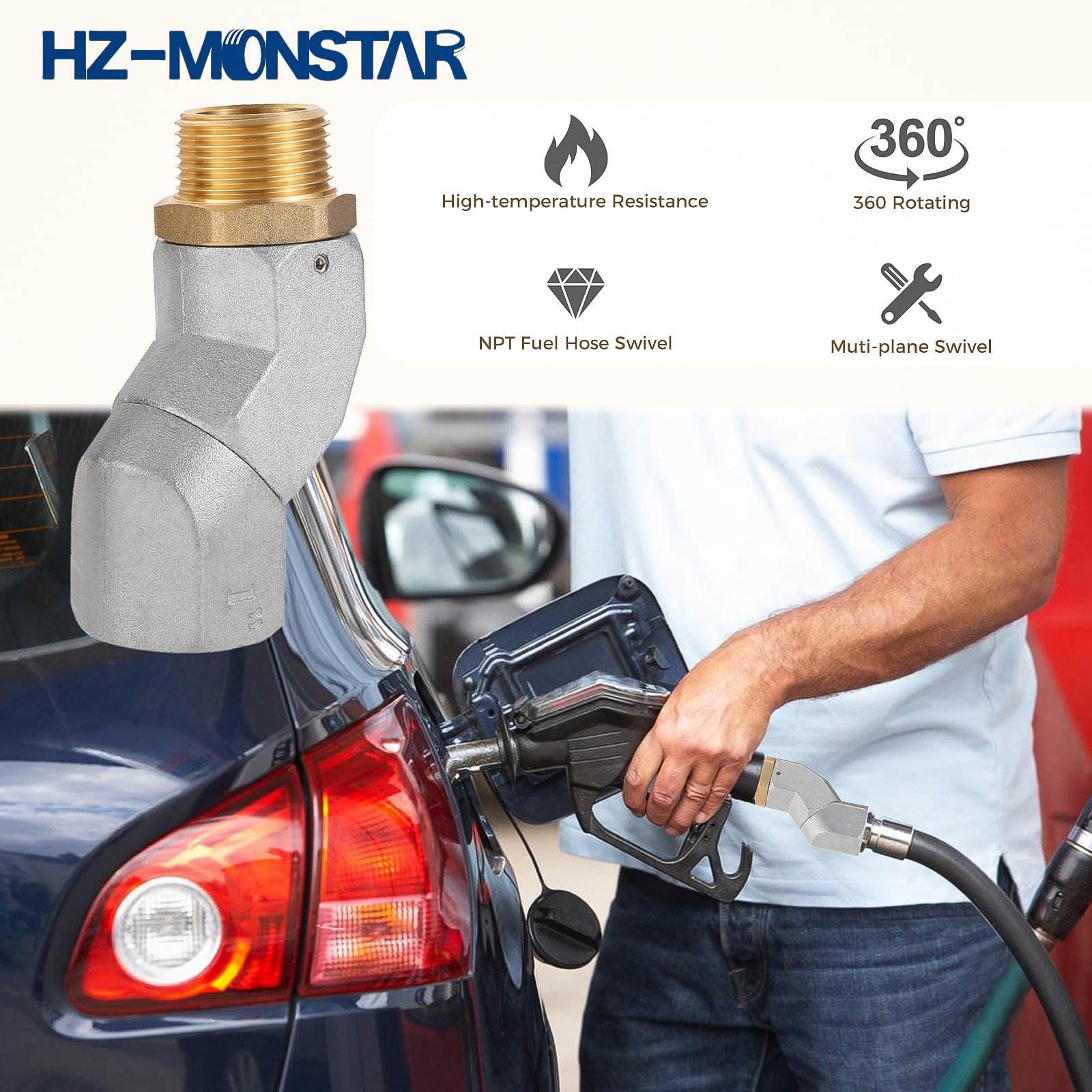 Snapklik.com : HZ-MONSTAR 2 Pcs 1 Inch NPT Fuel Hose Swivel 360 ...