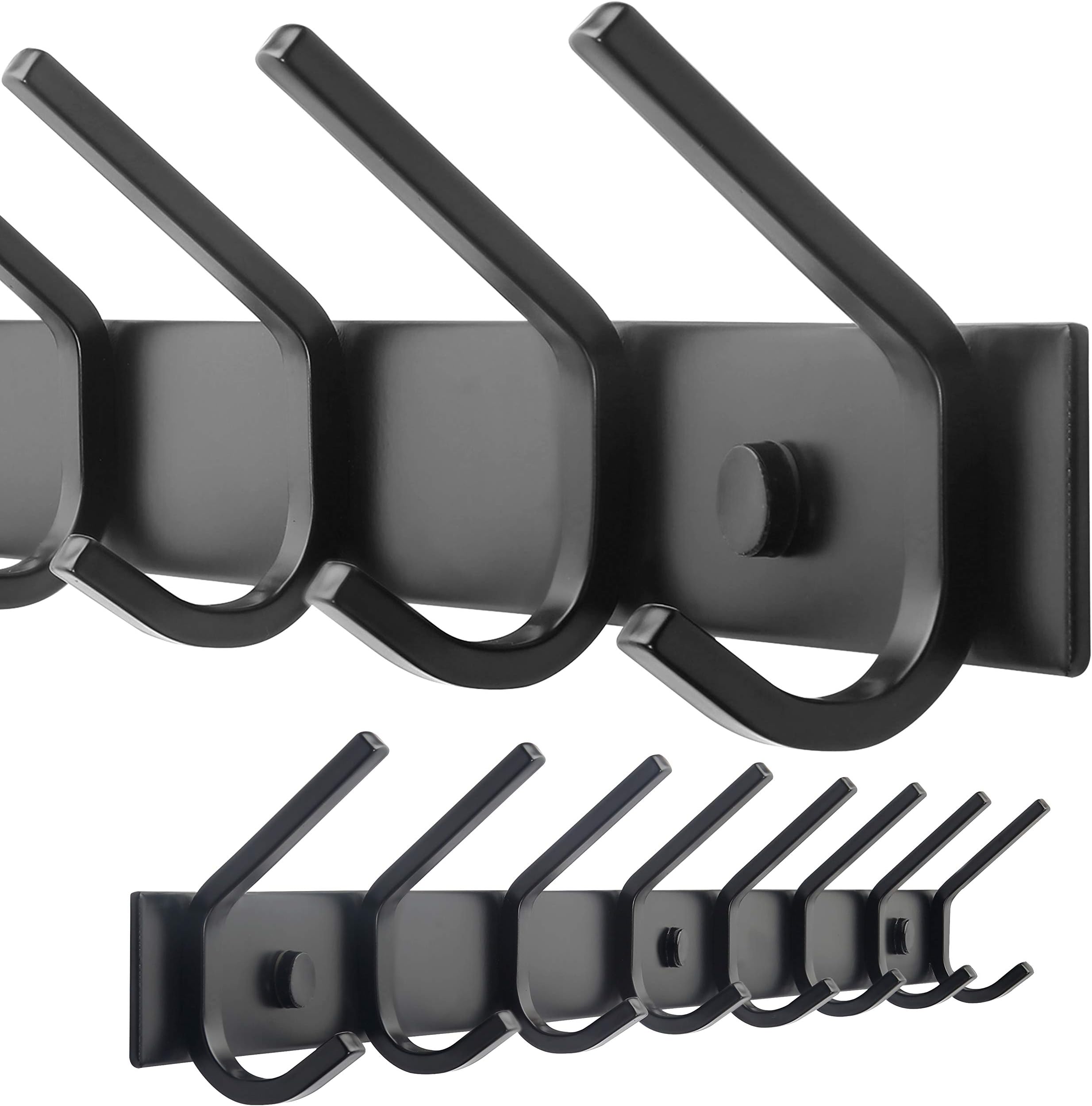 Amazon.com: SAYONEYES Black Coat Rack Wall Mount with 10 Double Hooks ...