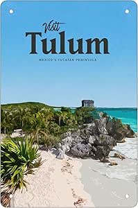 Amazon.com : Retro Funny Metal Sheet Signs Visit Tulum, Wall Decoration ...