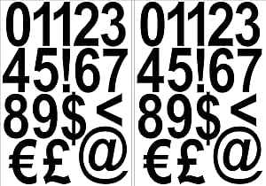 Self Adhesive Numbers Stickers 2x A5 Sheets. Height 5CM Sticky Back ...