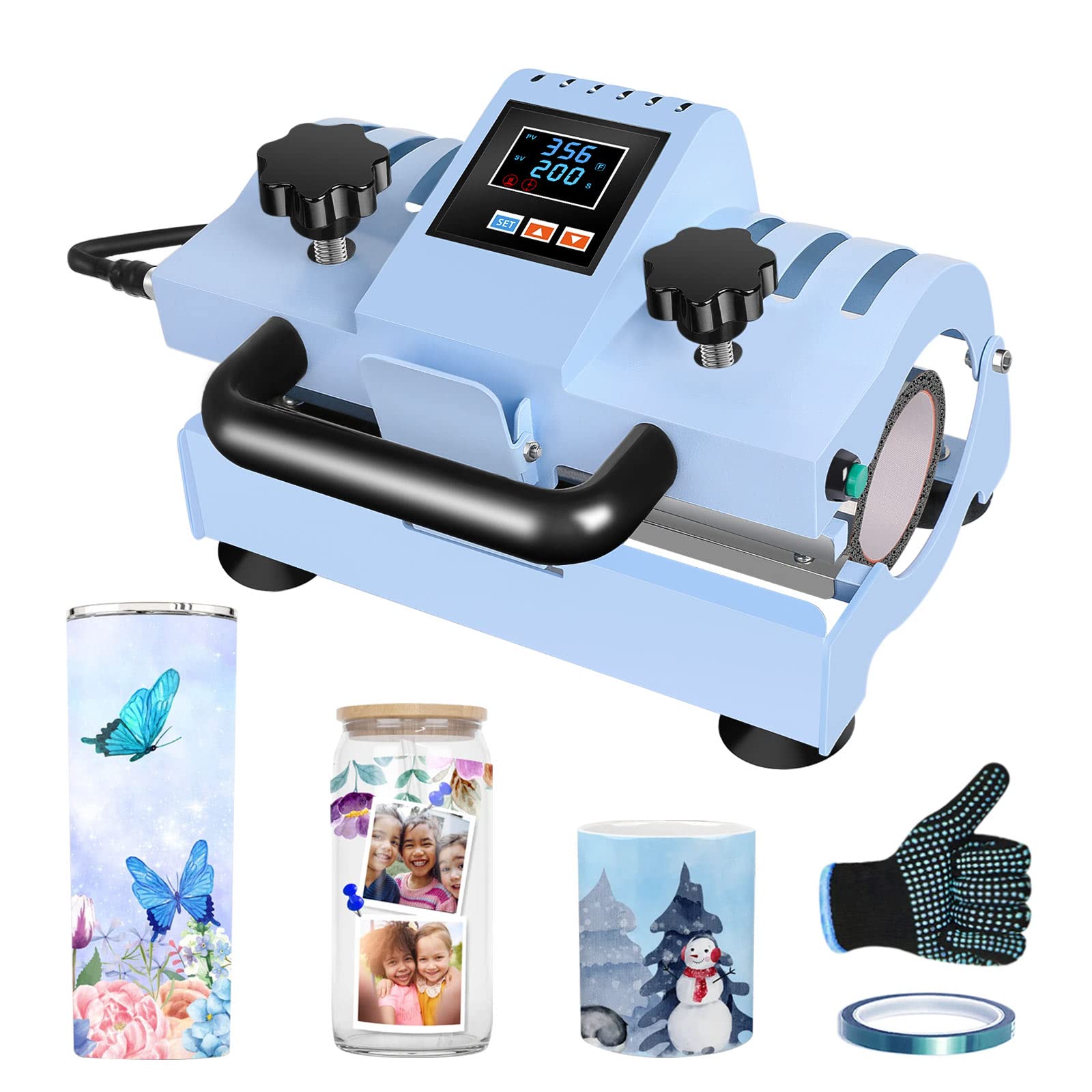 BIZK 30 OZ Tumbler Mug Heat Press Machine Blue for 20-30oz Sublimation ...