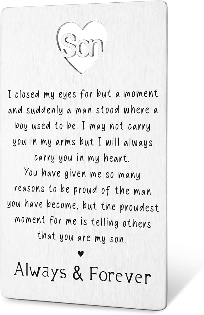 Amazon.com: To My Son Gifts from Mom and Dad Son Wallet Card from Mom ...