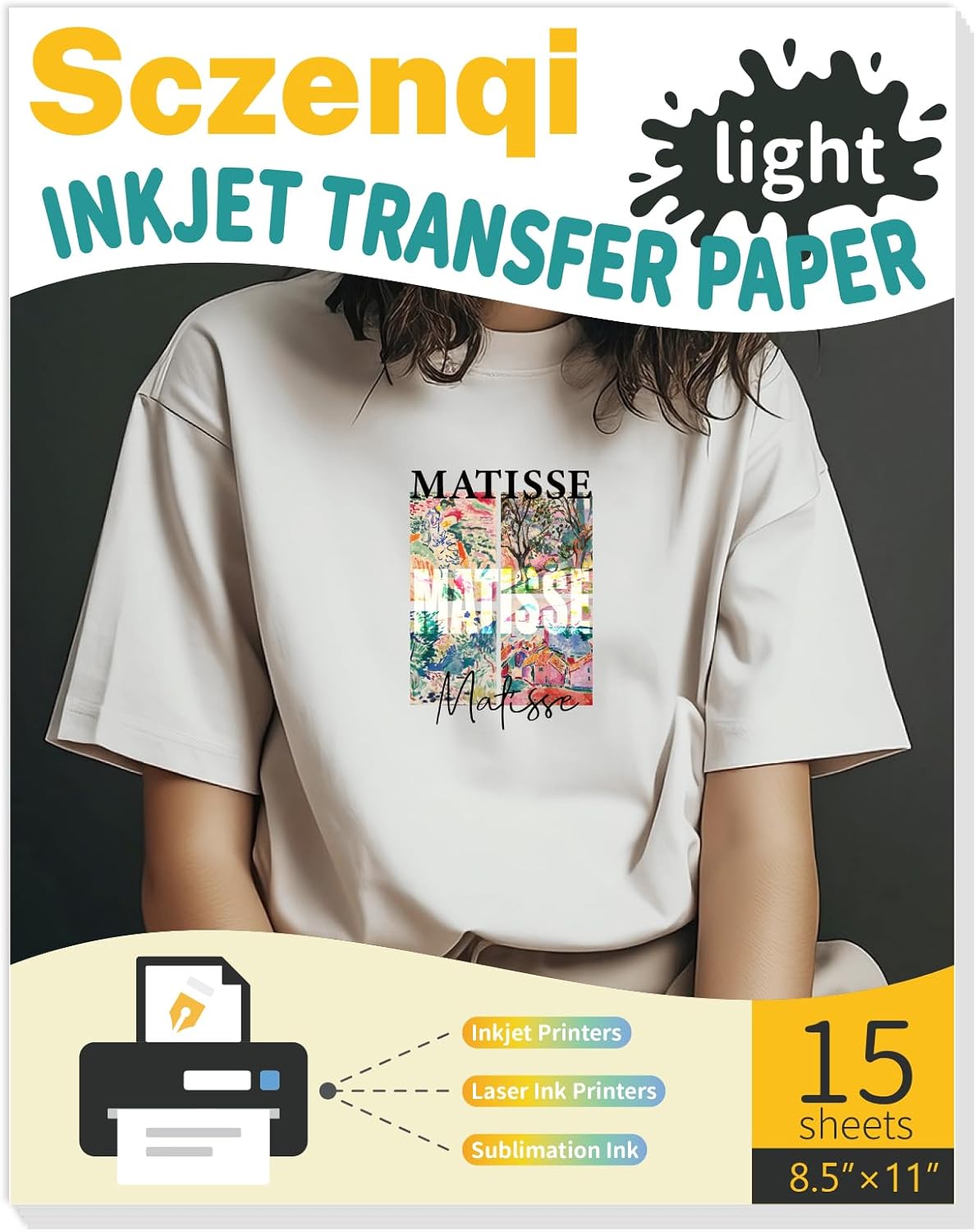 Amazon.com: SCZENQI Heat Transfer Paper for T Shirts 15 Sheets, 8.5" X ...
