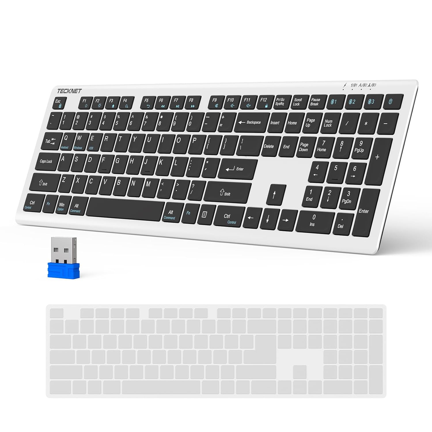 Amazon.in: Buy TECKNET Wireless Keyboard, Rechargeable 2.4GHz USB ...