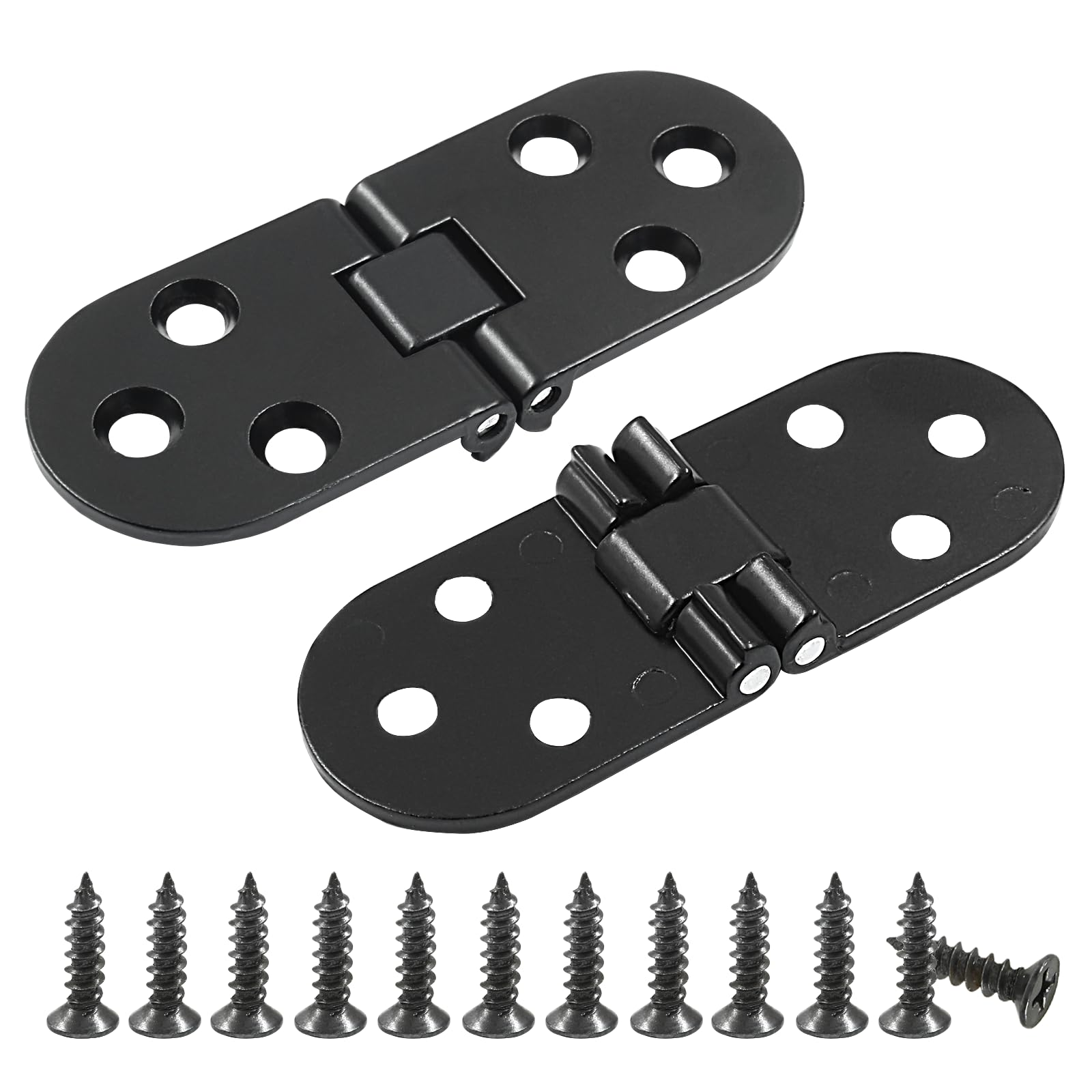Zorveiio 4PCS Black Butler Tray Hinge,180 Degree Folding Table Hinge 3. ...
