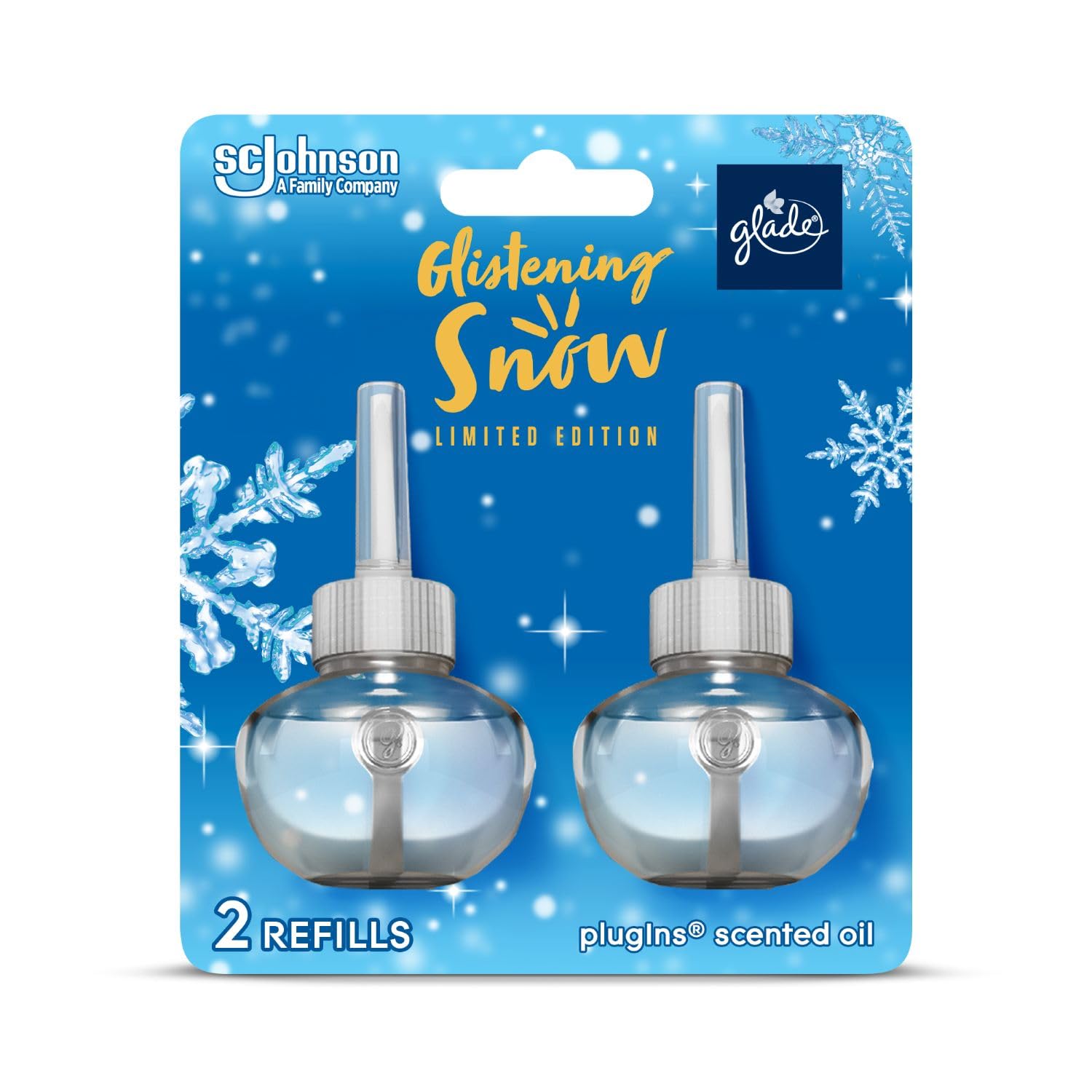 Glade® Holiday Plugin Scented Oil Refill, Glistening Snow™, 2 Refills ...