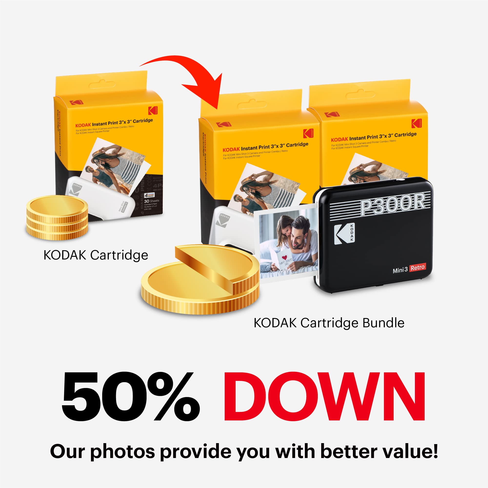 Snapklik.com : KODAK Mini 3 Retro 4PASS Portable Photo Printer