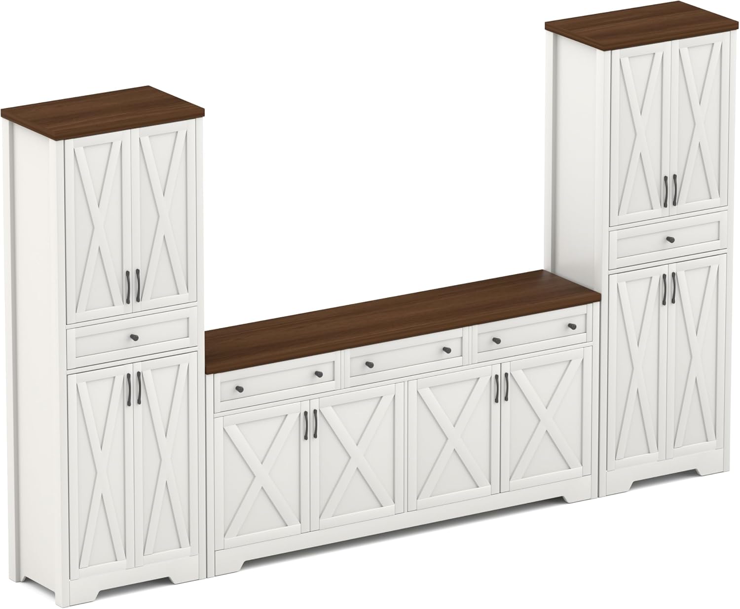 Amazon.com: 114" Wide Entertainment Center with Storage, TV Console ...
