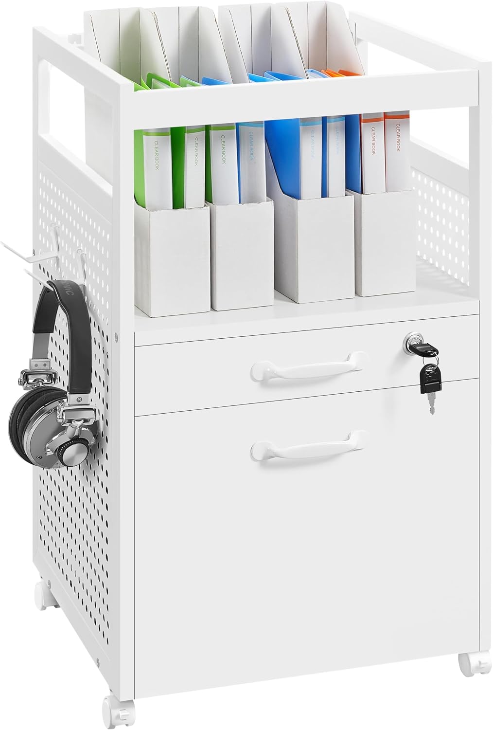 Amazon.com: Yaheetech Office File Cabinet 42 x 40 x 69 cm with 2 ...