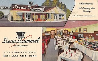 Salt Lake City Utah Beau Brummel Restaurant Multiview Antique Postcard ...