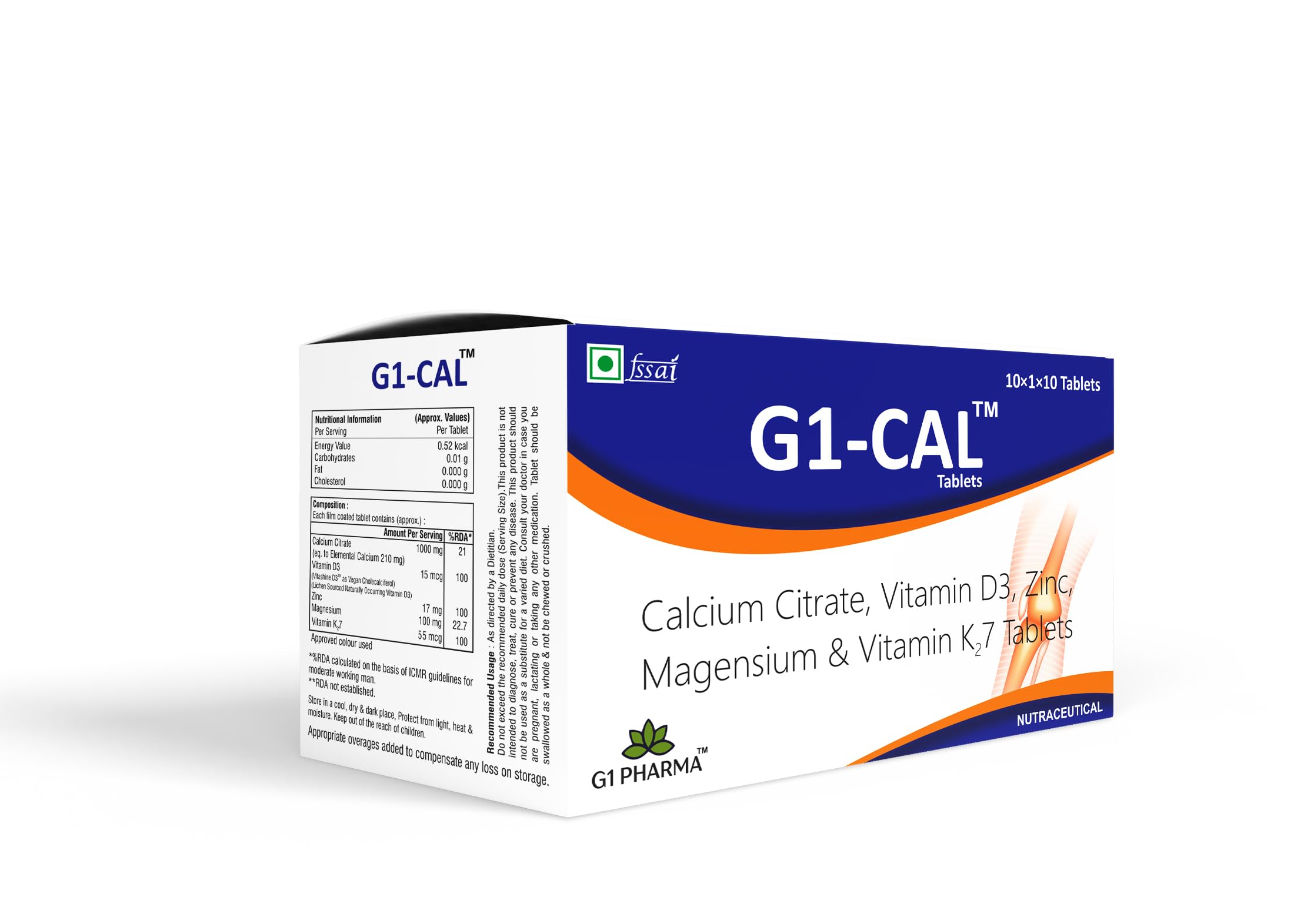 G1 Pharmas G1 Cal Containing Calcium Citrate 1000 Mg Vitamin ...