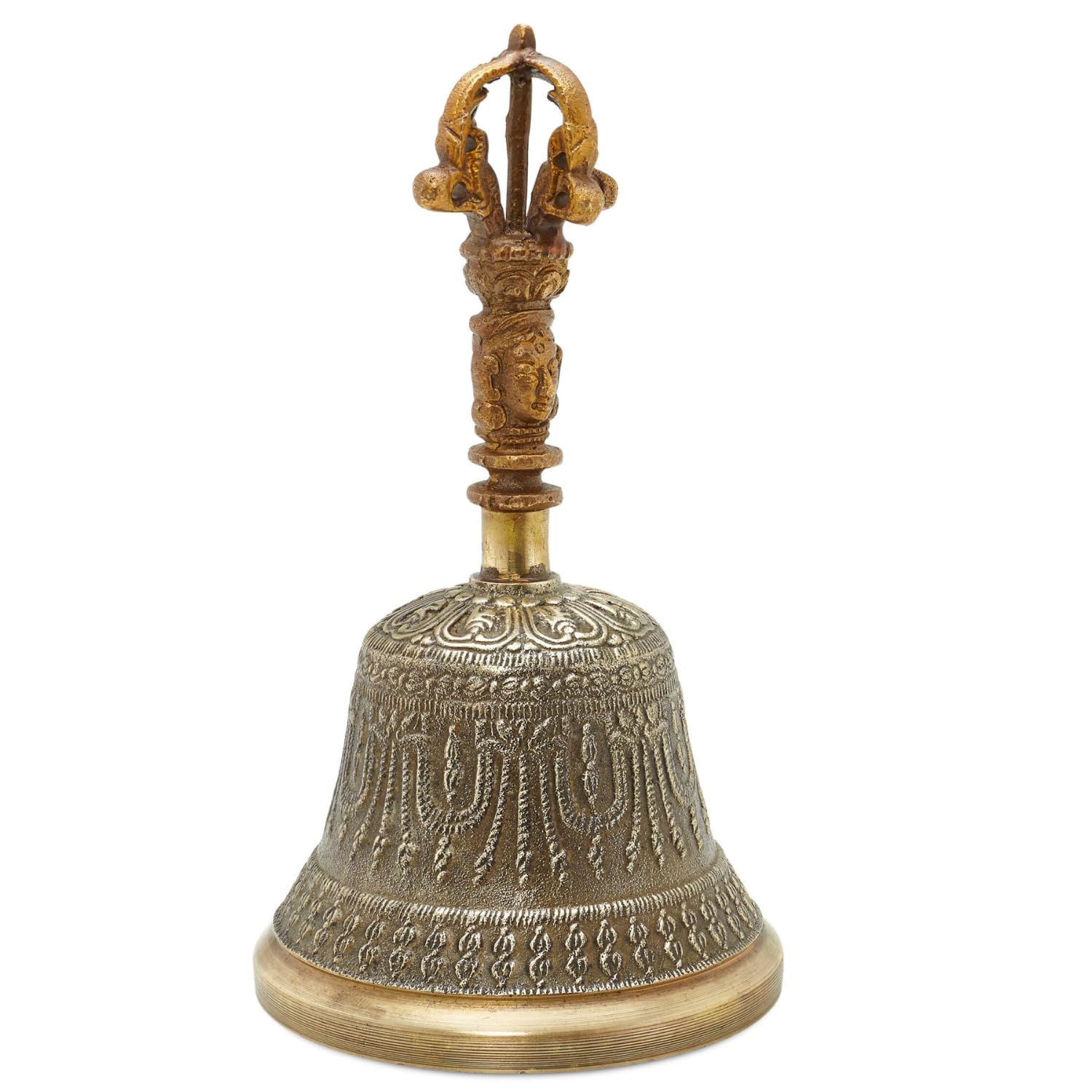 The healing store Brass Singing Tibetan Bell With Dorje Handle For Puja ...