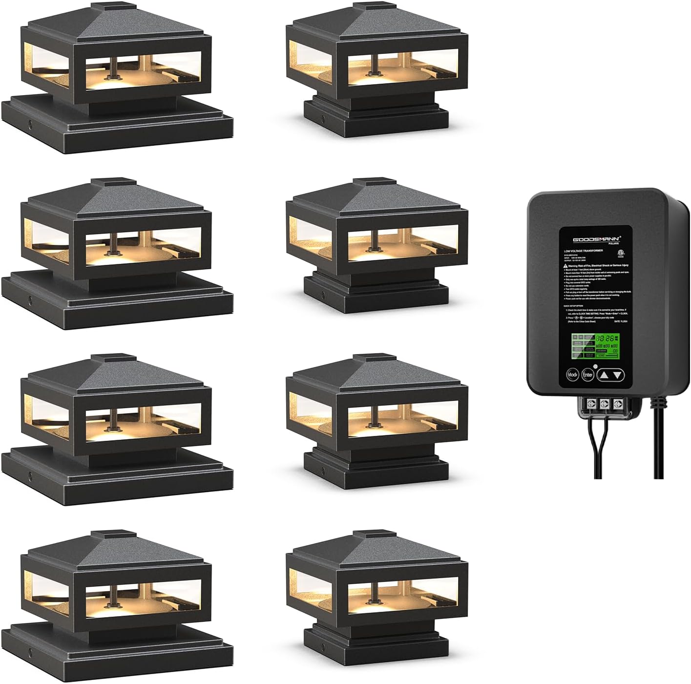 GOODSMANN Landscape Lighting Low Voltage Post Lights Outdoor Post Cap ...