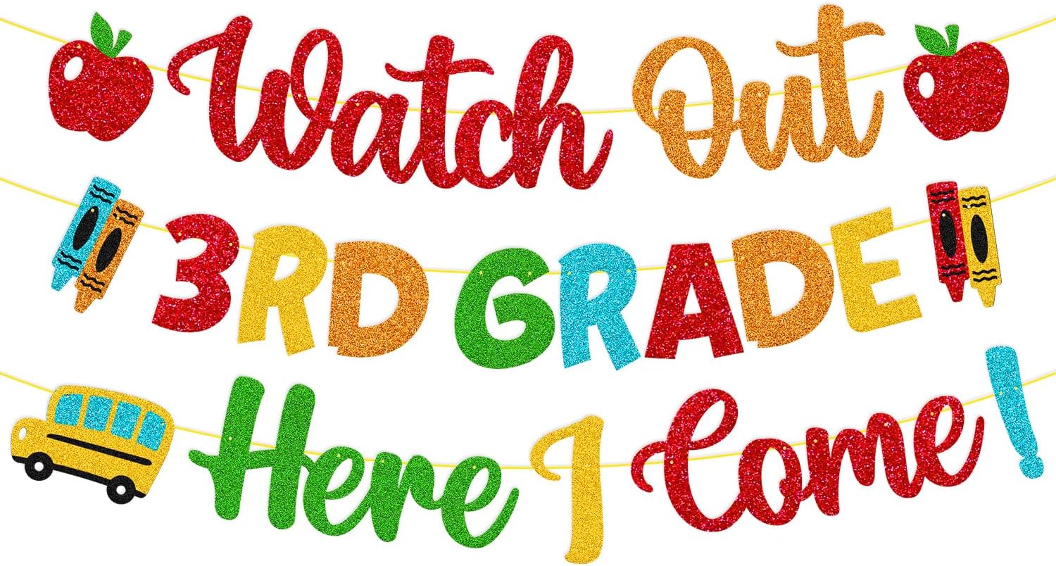 Amazon.com: Welcome to 3rd Grade Decoration Watch Out 3rd Grade Here I ...