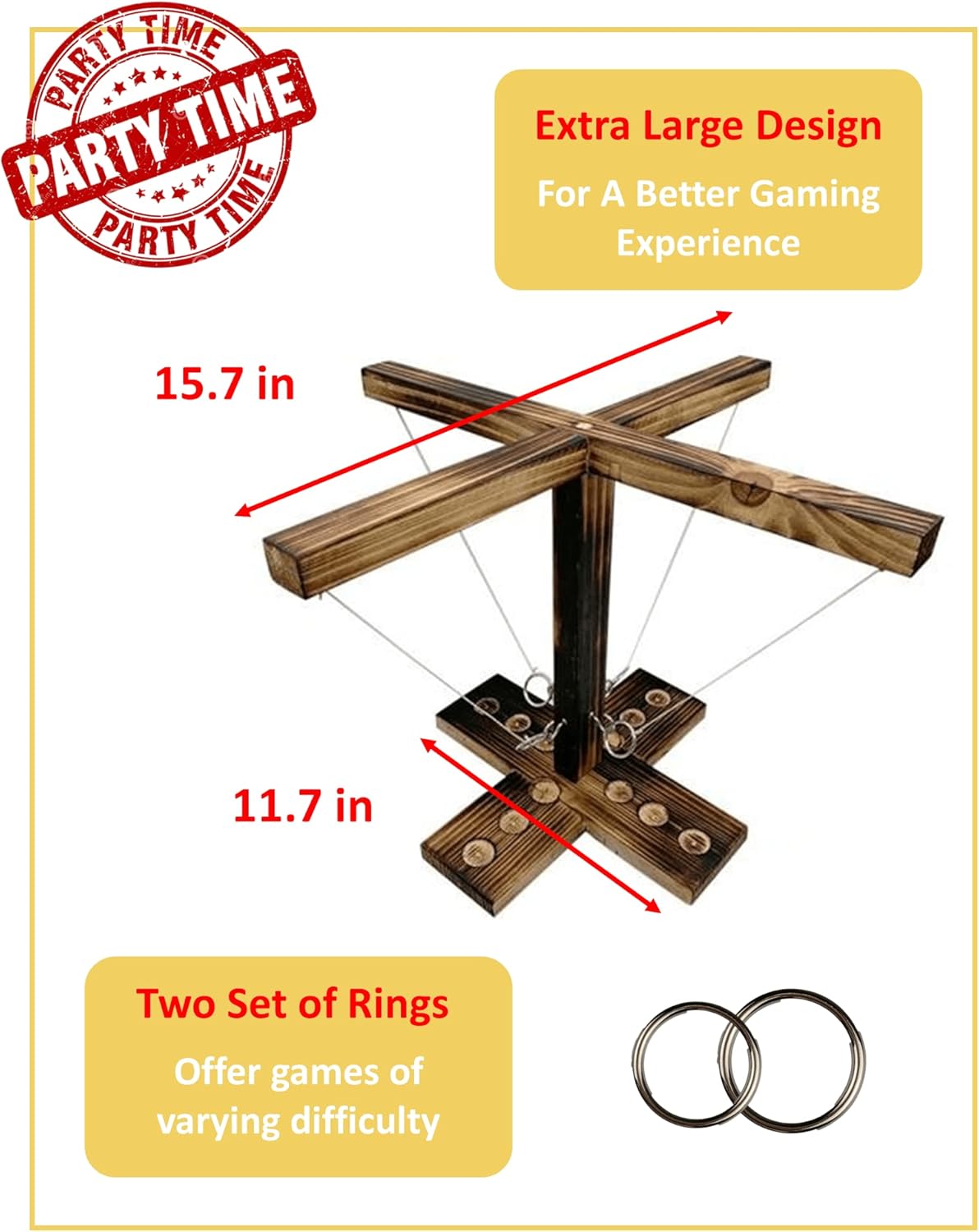 Hook and Ring Toss Game-Hookey Clash Adults Battle Fling Up to 4 Player ...