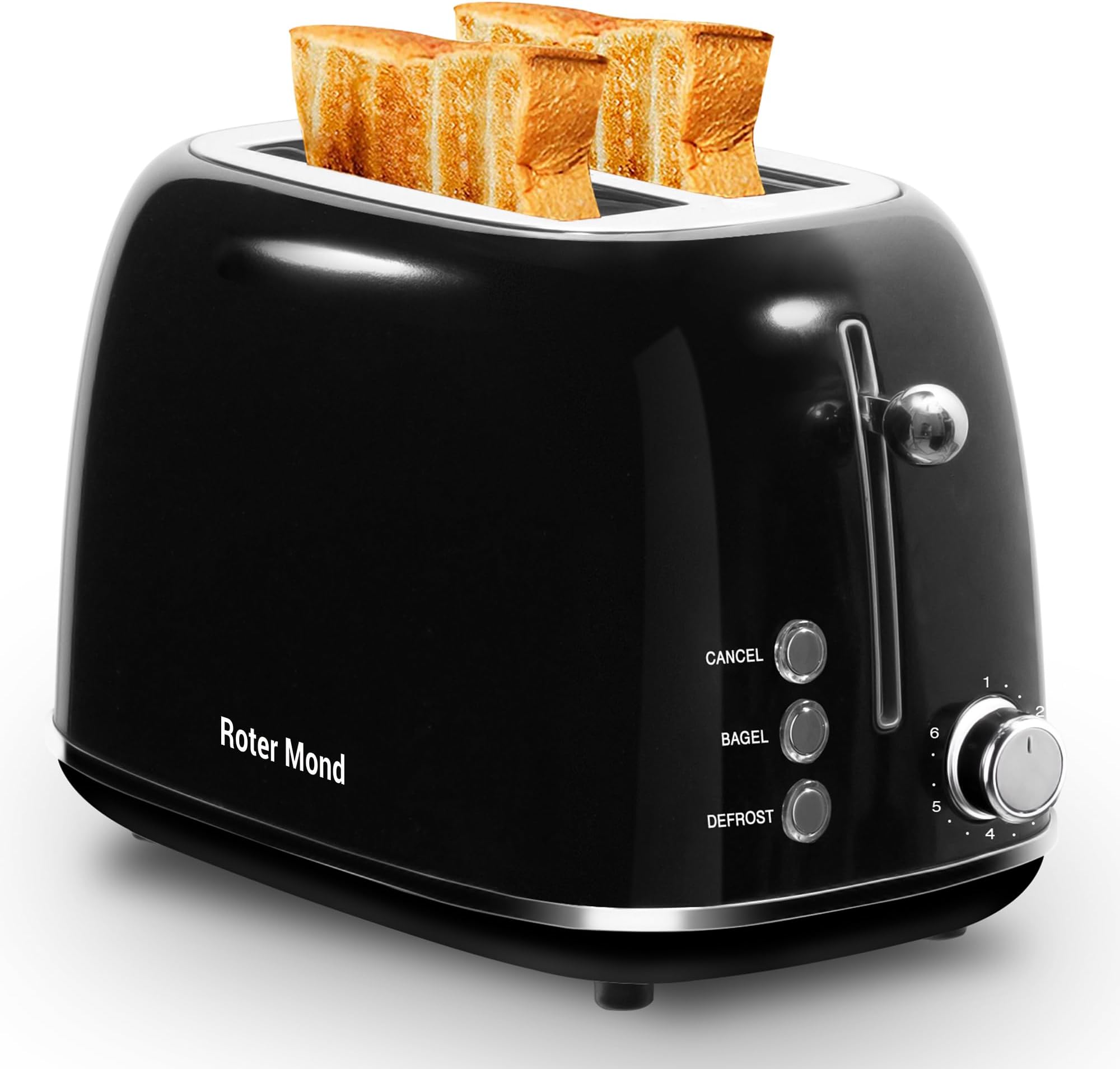 Amazon.com: Toaster 2 Slice Stainless Steel Toaster Retro with 6 Bread ...