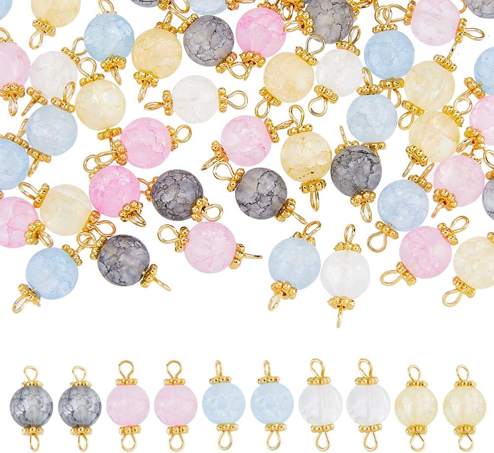 Amazon.com: DICOSMETIC 100Pcs Quartz Connector Charms Multi-Colored ...