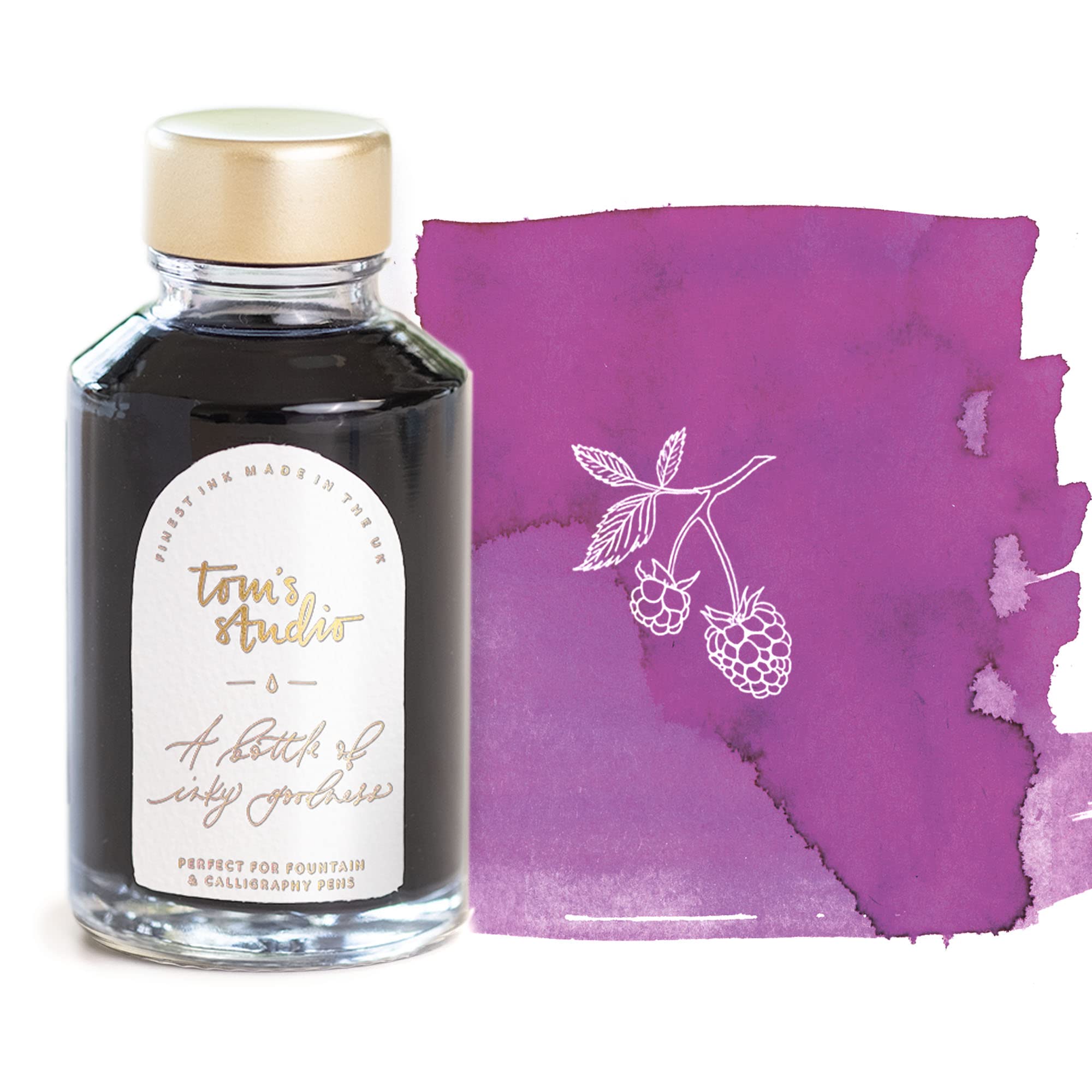 Tom's Studio Fountain Pen Ink, Raspberry Sorbet Writing Ink, Glass Ink ...