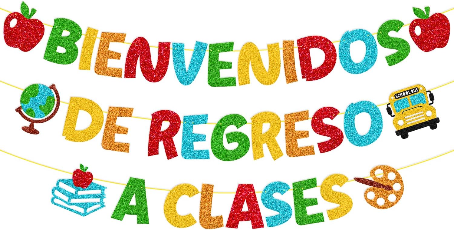 Amazon.com: Bienvenidos De Regreso A Clases Banner Bienvenidos Banner ...