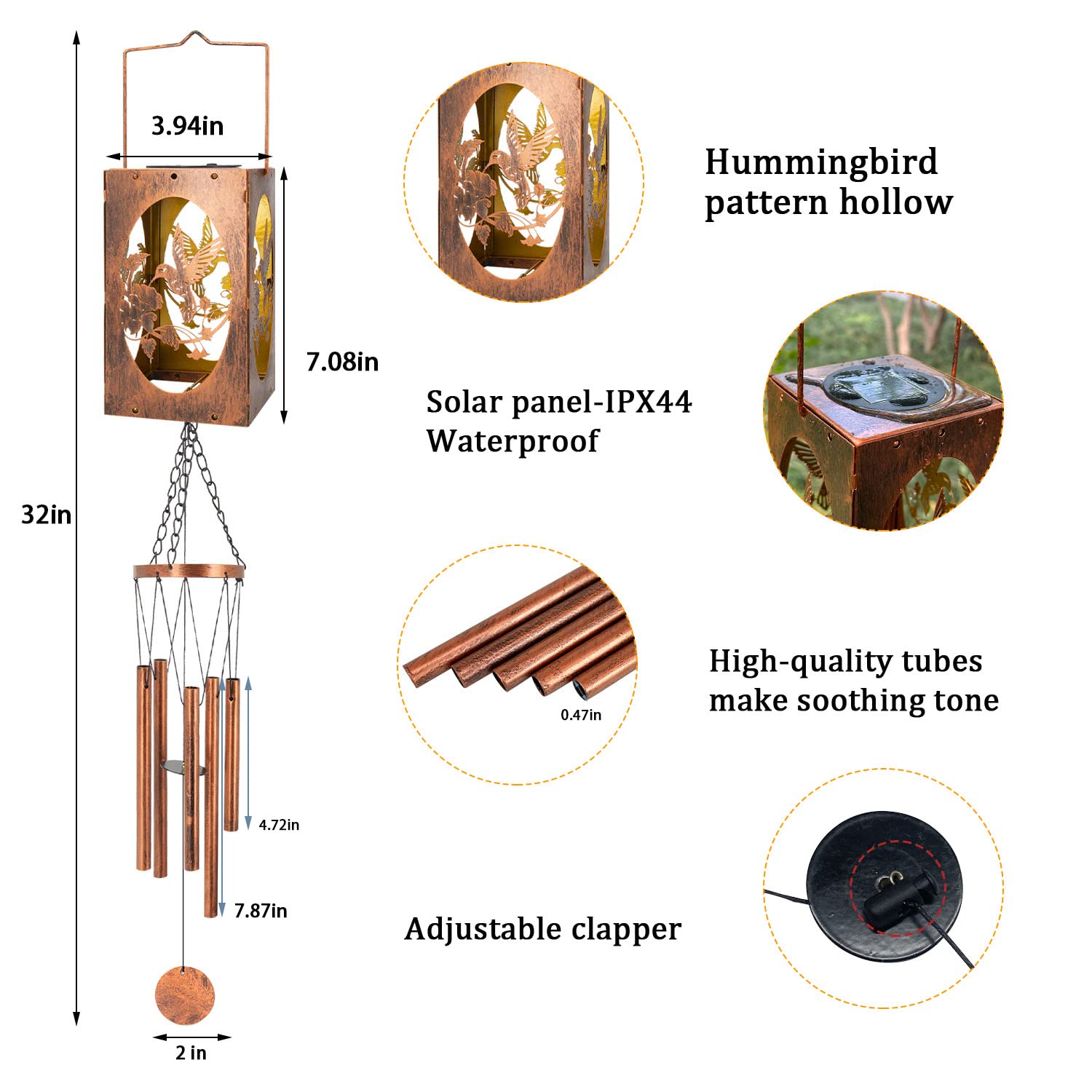 Snapklik.com : Solar Wind Chimes LED Lantern Light, Self Assembly Solar ...