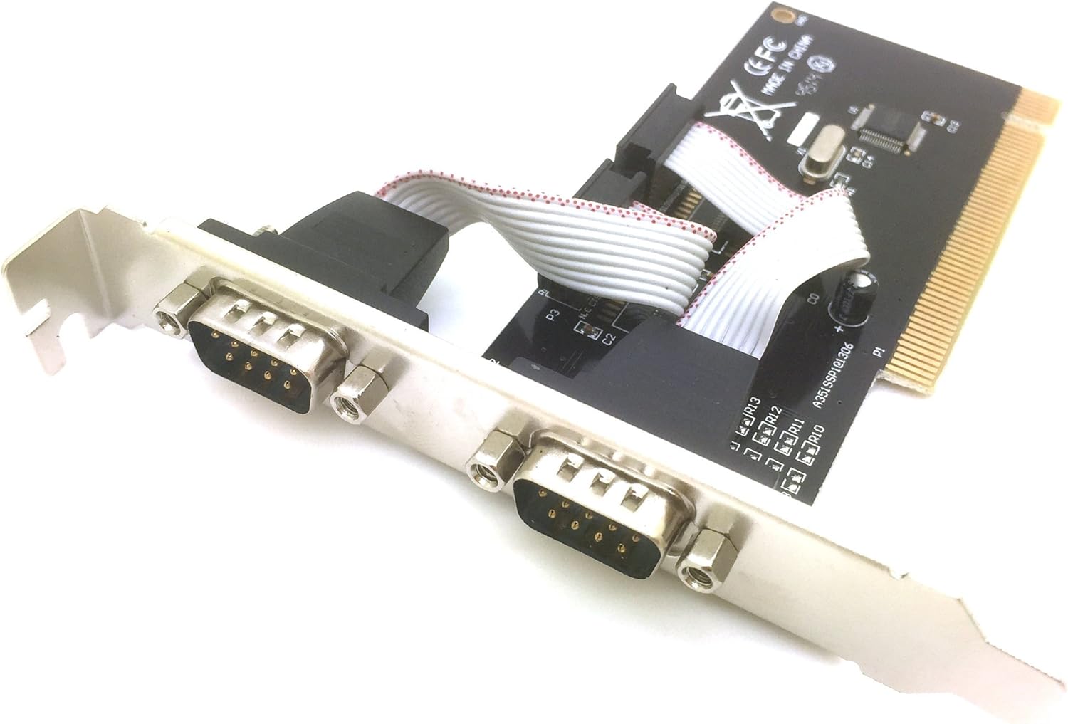 2 Port Dual RS232 RS-232 DB9 Serial Port COM Device to PCI Adapter ...