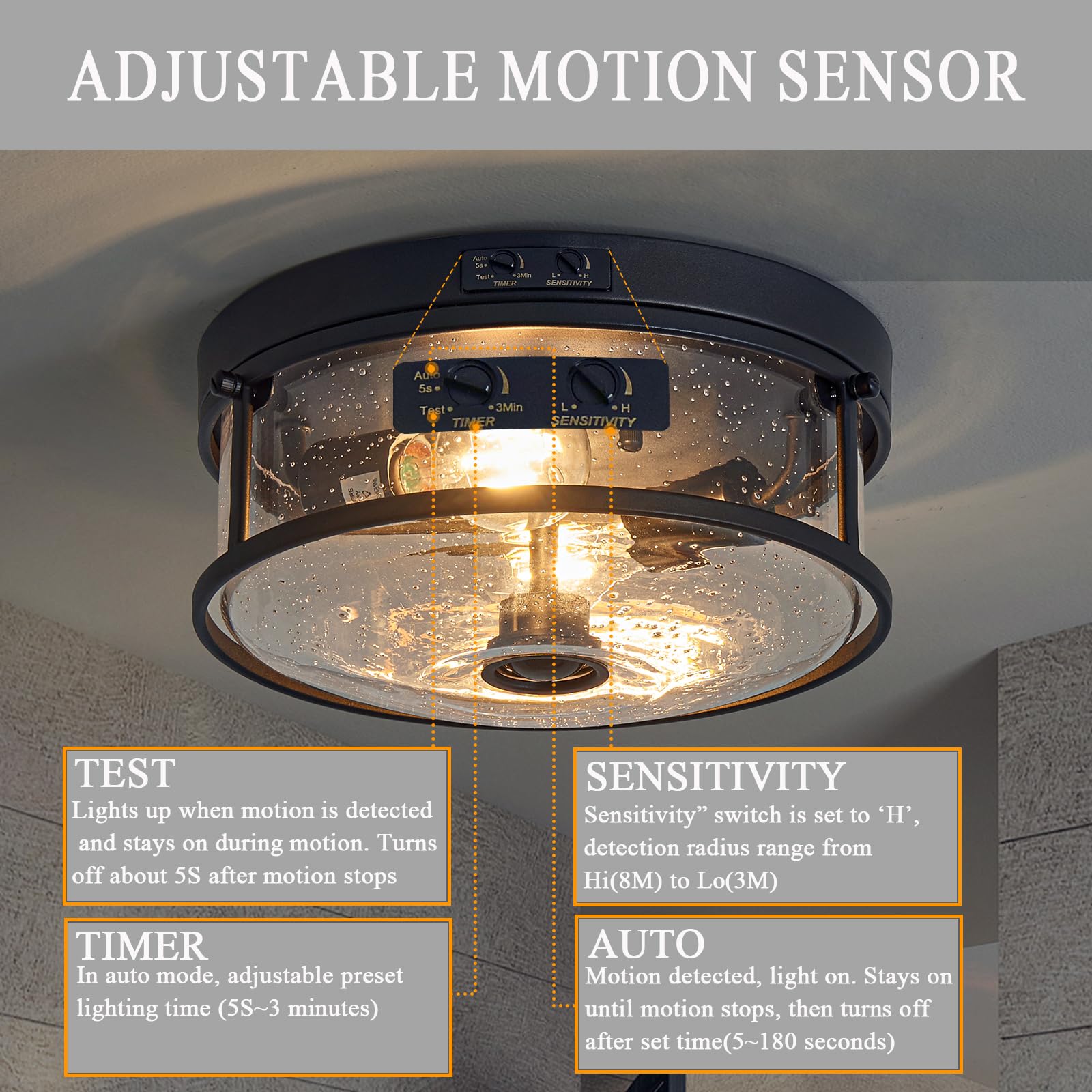 Motion Sensor Outdoor Ceiling Light Fixture Craftersmark Outdoor