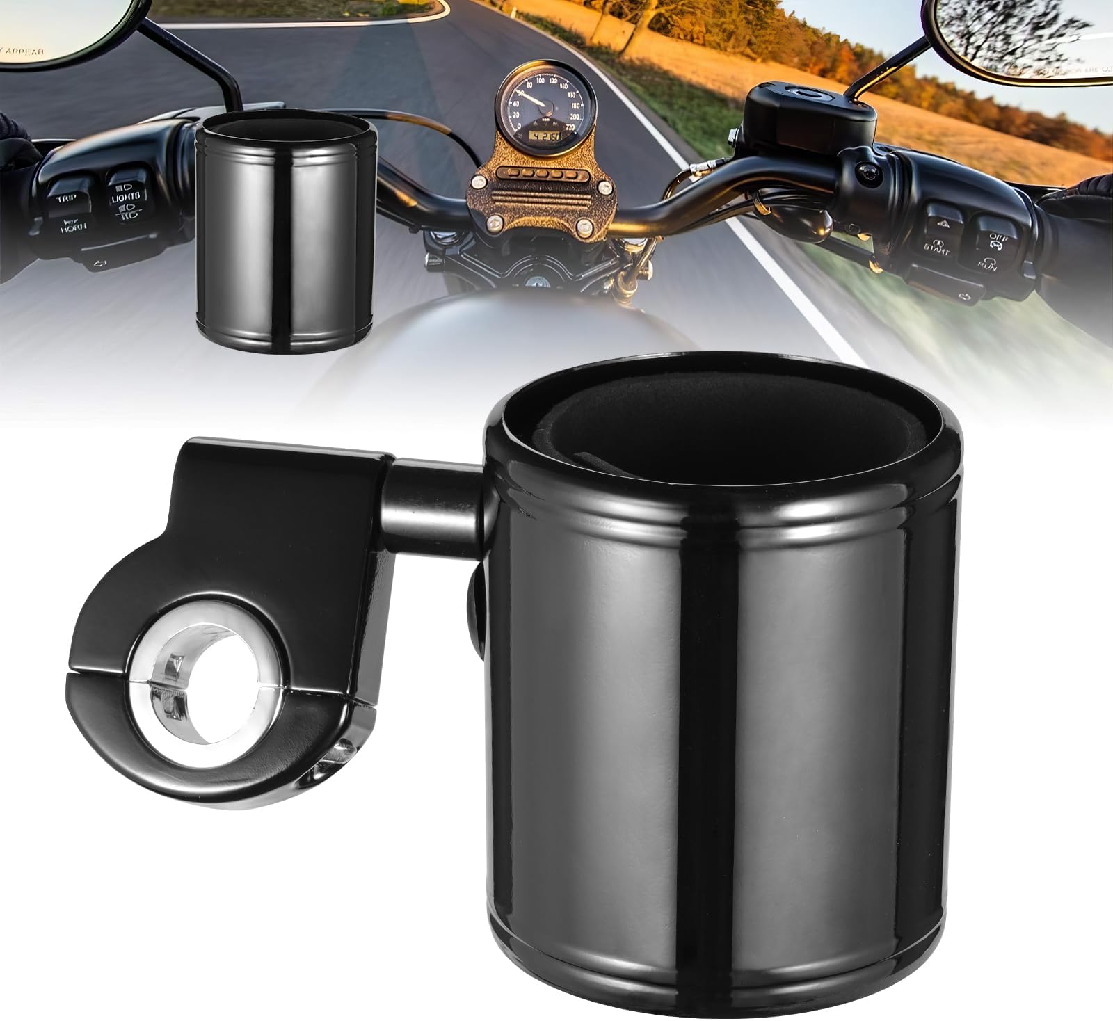 Amazon.com: Motorcycle Handlebar Cup Holder, Chrome Motorcycle ...