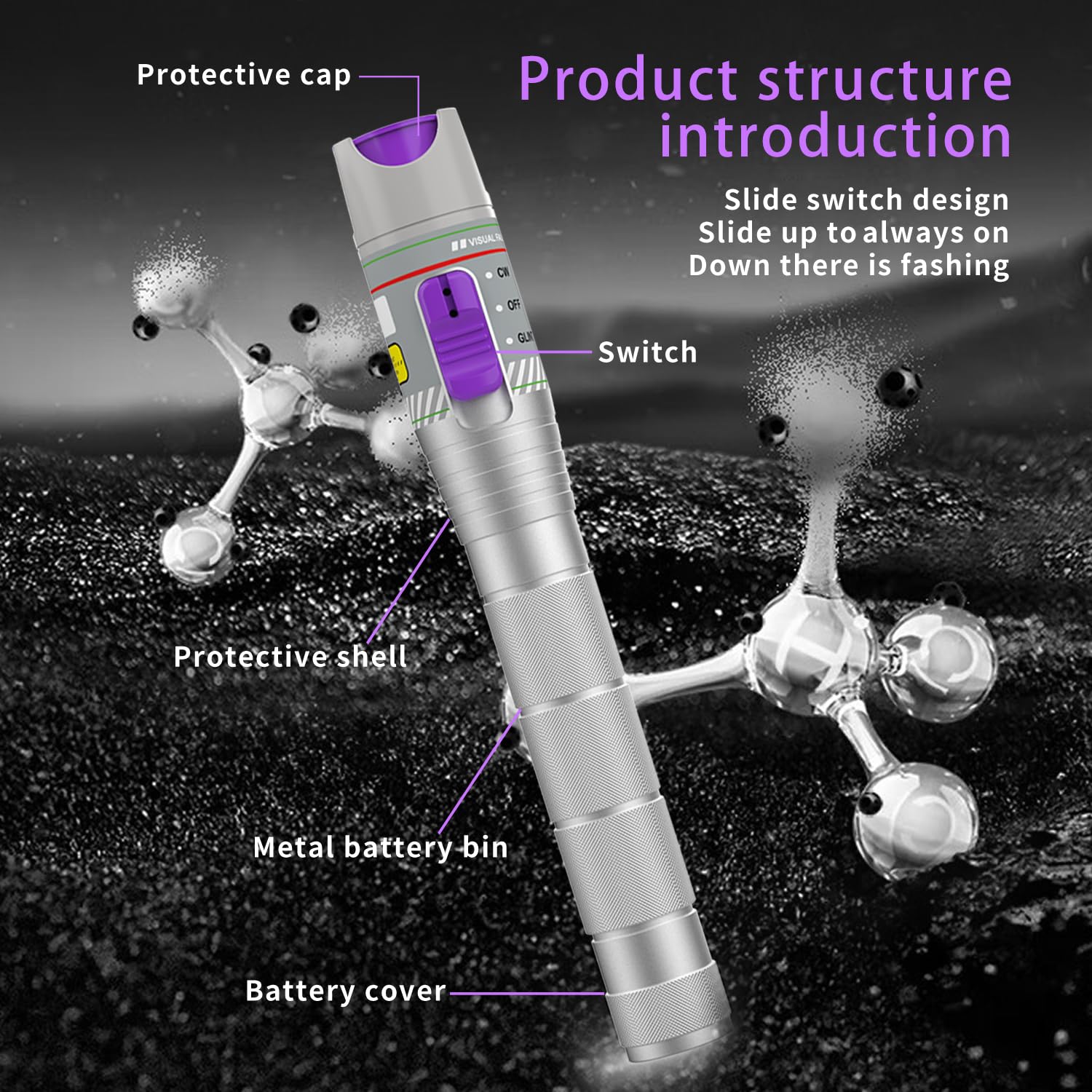 Snapklik.com : Purple Visual Fault Locator For Fiber Optic Cables, VFL ...