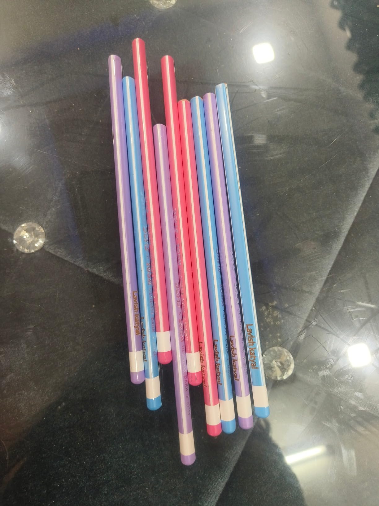 Vivatra Personalized Multicolor Round Name Pencil Set, Custom Engraved ...