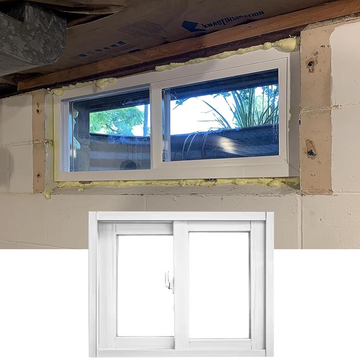 Horizontal Sliding Basement Window with Lock & ScreenSecure & Stylish ...