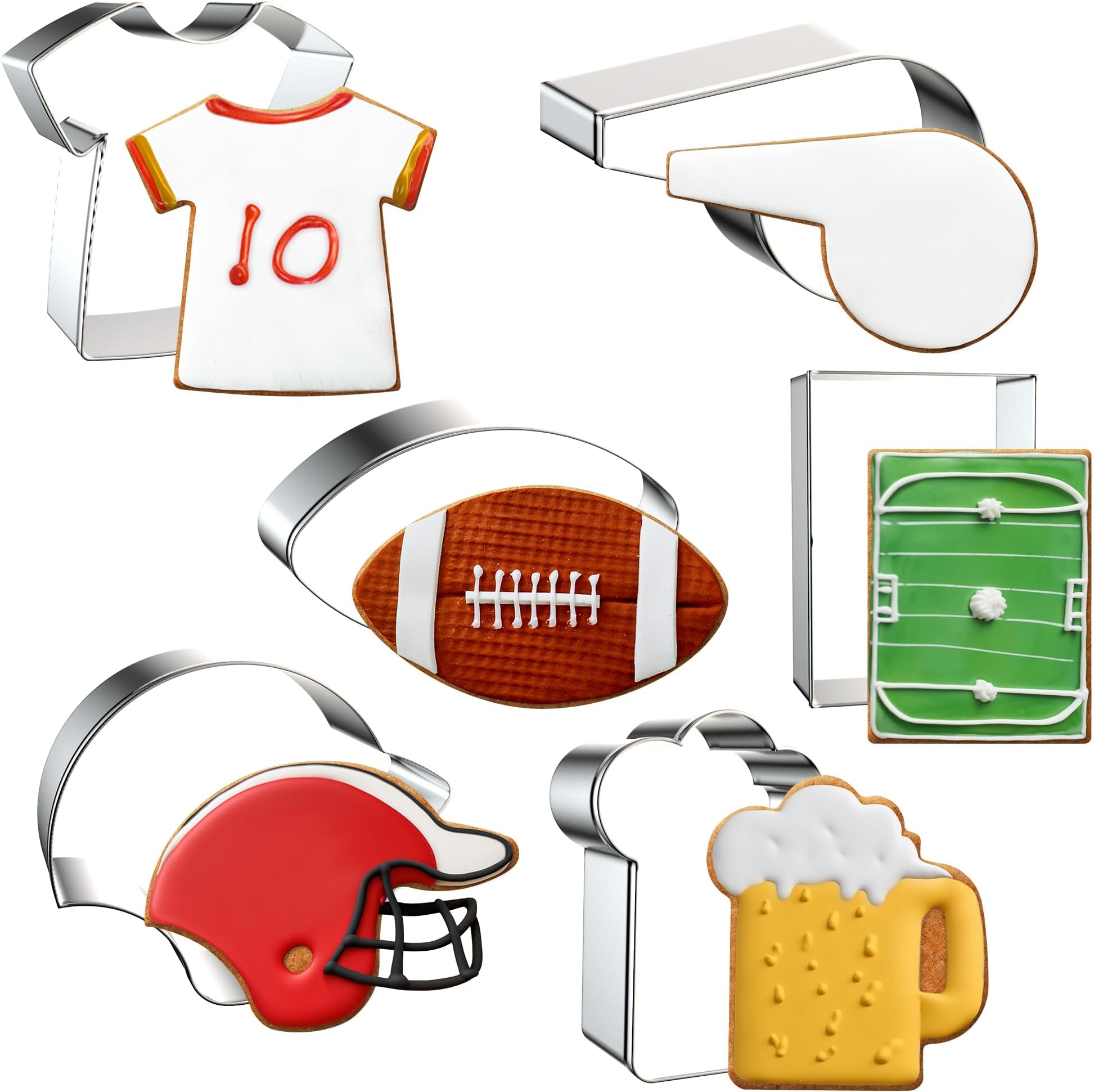 Amazon.com: FUSOTO 6PCS Football Cookie Cutters Set, 3 Inches Cookie ...