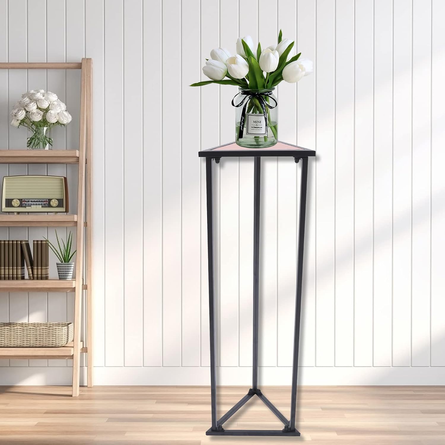 Amazon.com: 35.4 Inch Triangular Plant Stand, Black Metal Frame Flower ...