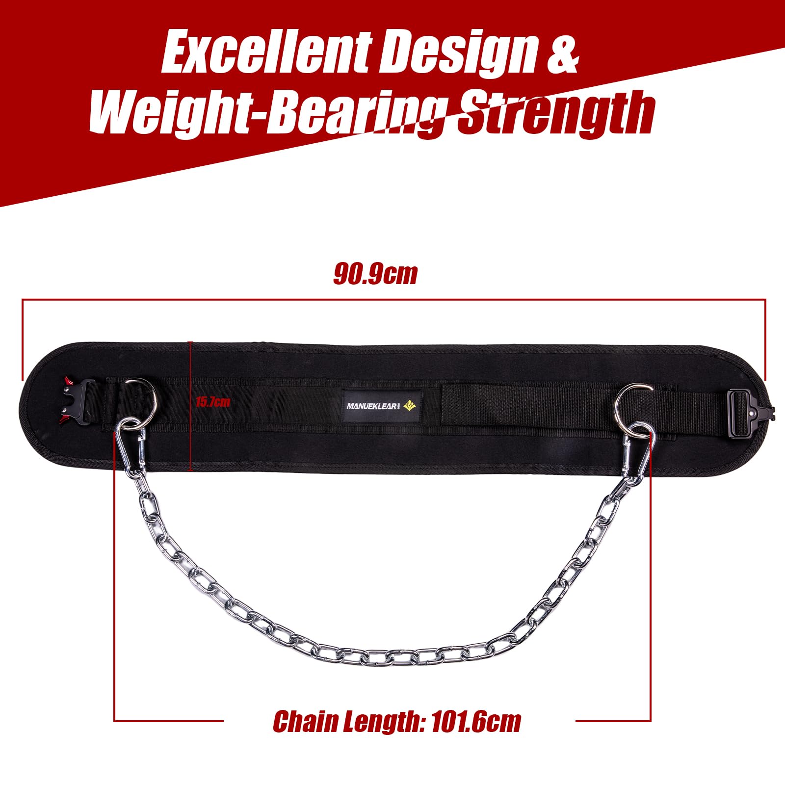 Snapklik.com : MANUEKLEAR Quick Locking Dip Belt, Weightlifting Belt ...
