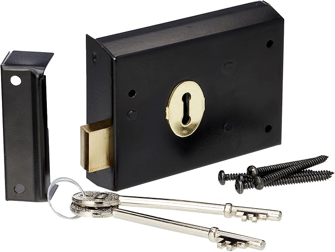 Rim Deadlock 4" x 3" - Black : Amazon.co.uk: DIY & Tools