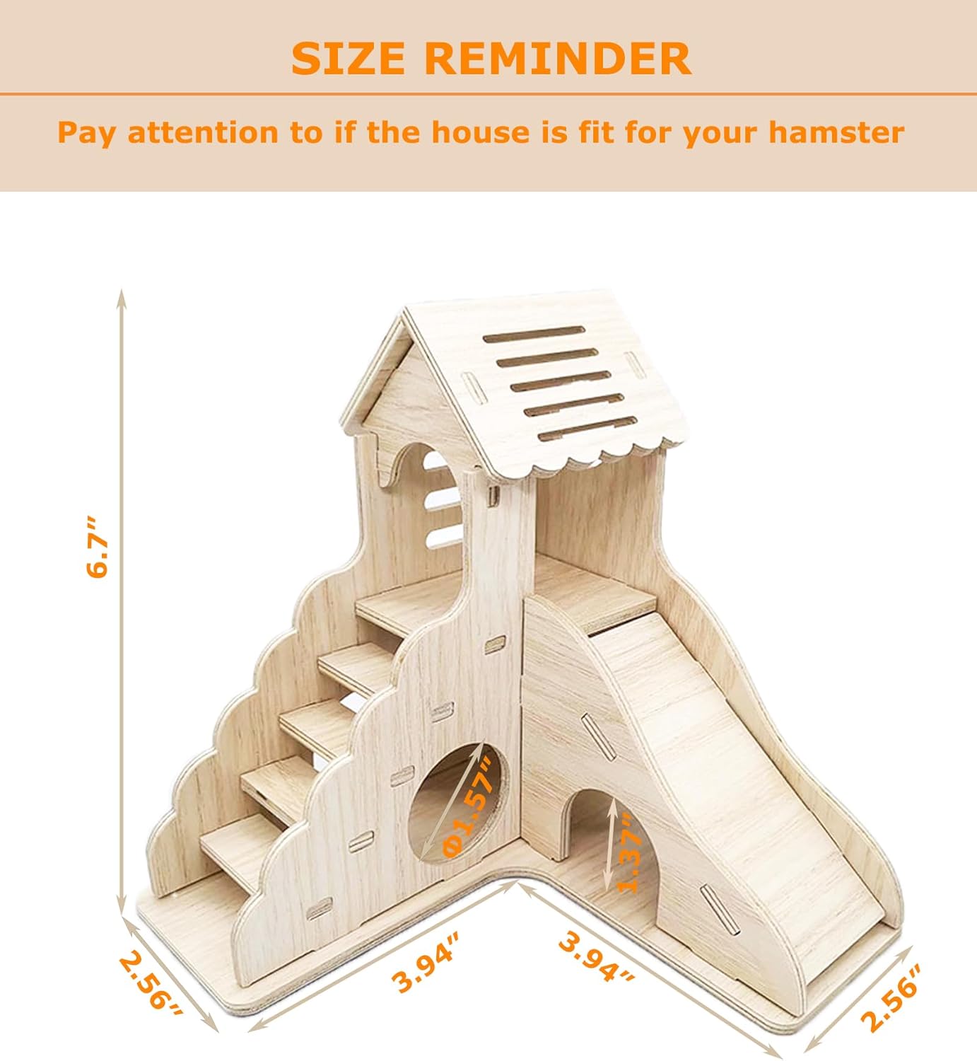 Hamster Hideout Cage Accessories - Hamster House and Habitat Wooden ...
