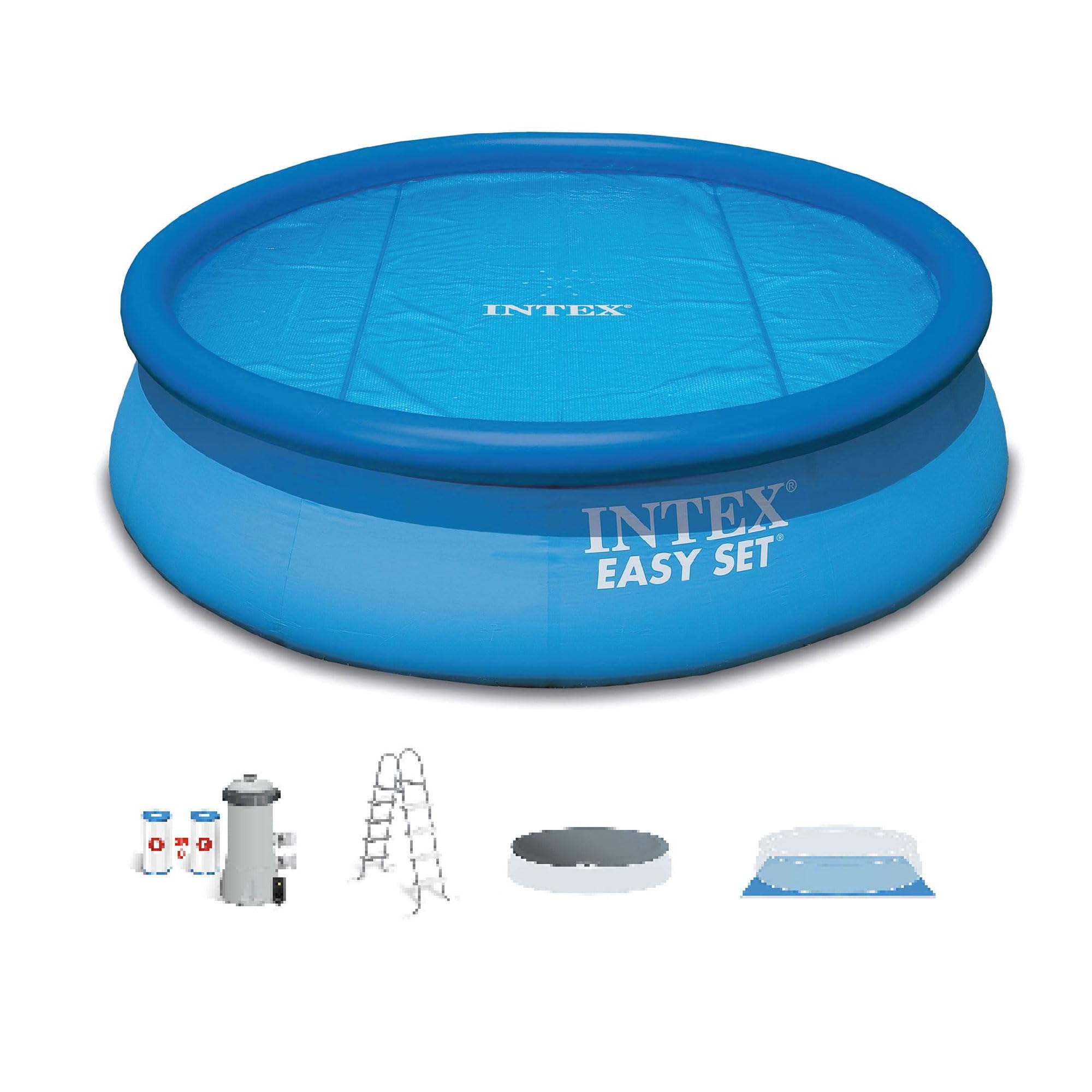 Amazon.com: Intex 15ft x 48in Easy Set Above Ground Inflatable Pool w ...