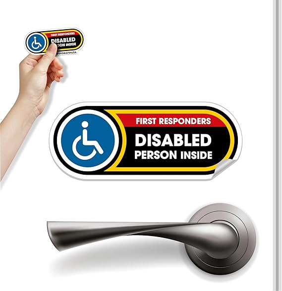Amazon.com : Disabled Person Inside 1 Small Sticker | Disabled Person ...