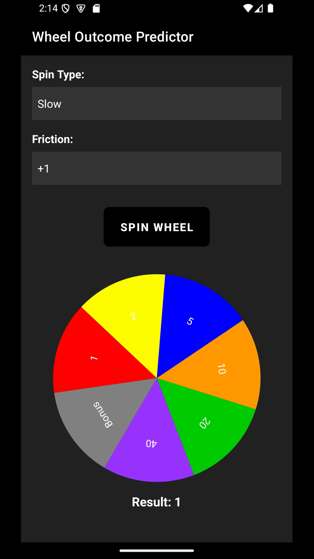 Wheel Outcome Predictor - App on Amazon Appstore
