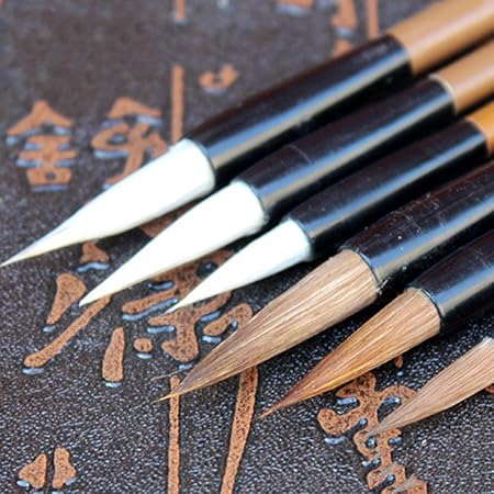 Chinese Calligraphy Gift Box Brush Set, 6 Pcs Wolf Hair Calligraphy ...