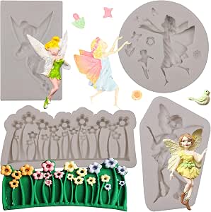 Amazon.com: Flower Fairy Silicone Mold Angel Girl Chocolate Mold Green ...