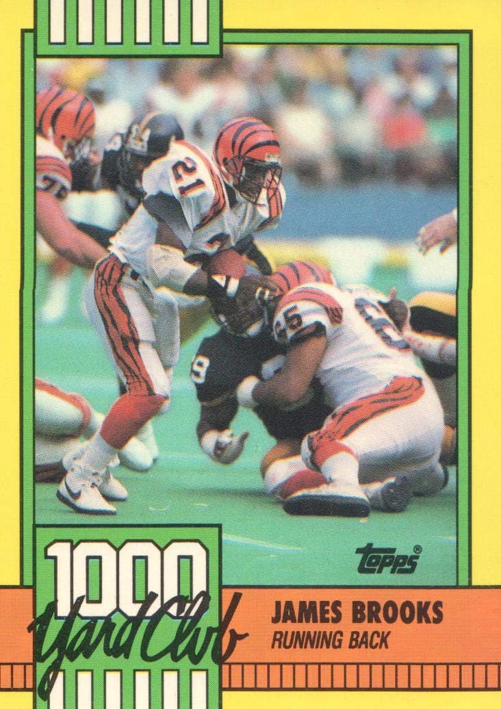 1990 Topps Football 1K Yard Club Disclaimer Back 1 Asterisk #12 James ...