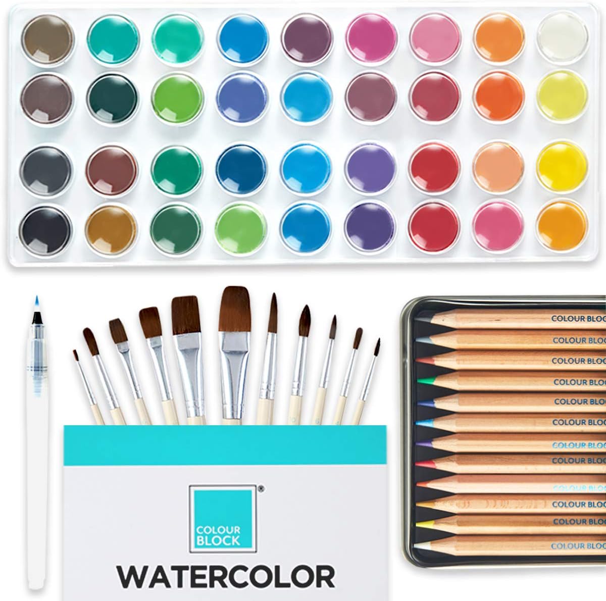 Amazon.com: KEFF Watercolor Paint Set for Kids - 36 Water Colors Art ...